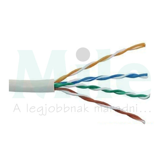 Adatátviteli LAN kábel UTP rezezett Cat5e 4x 0.2mm2 24AWG tömör szürke ...