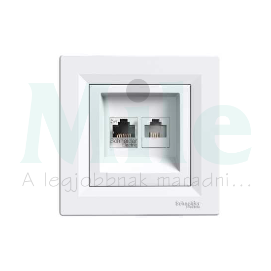 Asfora adatcsatlakozó betét teljes fedéllel UTP RJ45 8(8) Cat5E + RJ12 ...