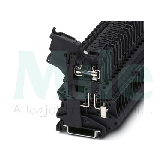 Biztosítós sorkapocs TS35 5x20mm fekete G-biztosítóbetét 5x20mm UT 4 ...