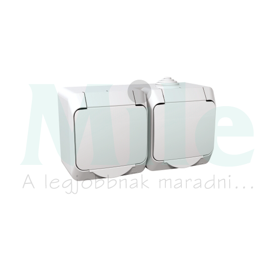 CedarPlus 162/2 dugalj földelt gyerekzárral fehér IP44 falonkívüli ...