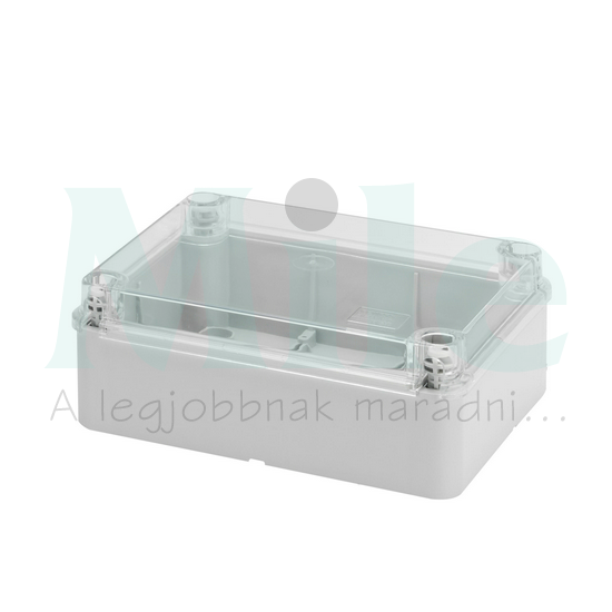 Doboz falonkívüli átlátszó fedéllel műanyag 236mm x 316mm-hossz 128mm IP56 szürke 44CE GEWISS ...