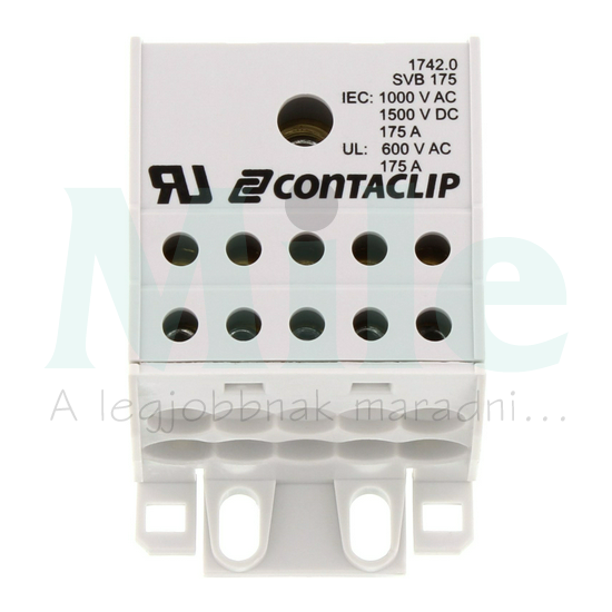 Fővezetéki leágazókapocs 175A szürke 1x70+10x16mm2 1-pólus 70mm2-vezetőér SVB 175 LG CONTA-CLIP ...