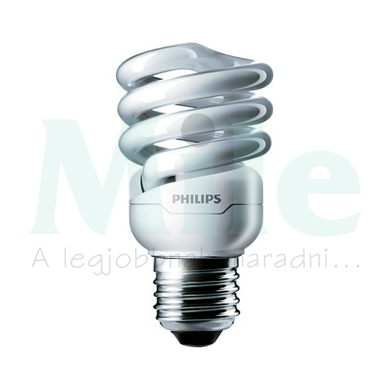 Kompakt fénycső T2 E27 12W- spirál 220-240V 741lm 2700K 10000h A-en.o ...