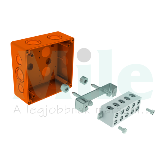 Kötődoboz falonkívüli tűzállóE90 műanyag 100mm x 100mm x 61mm IP66 E90 ...