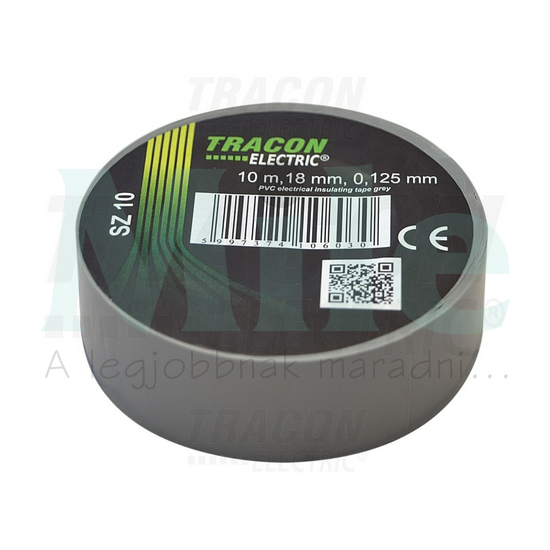 Szigetelőszalag szürke 18mm x 10m PVC 90°C max. TRACON SZ10 - E-mile