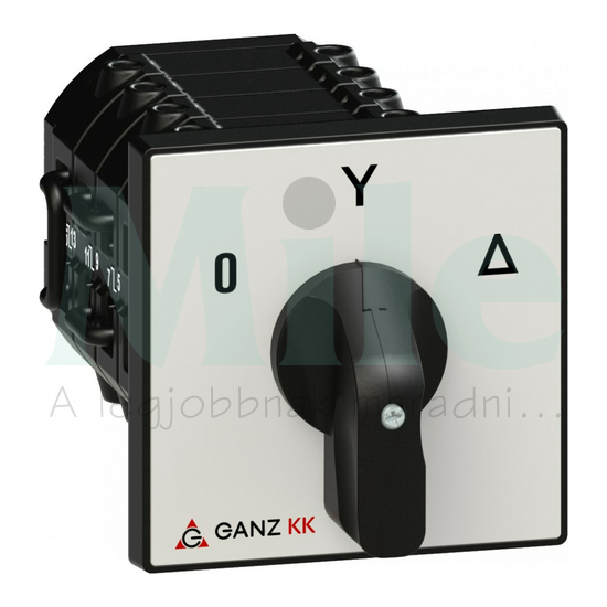 Terhelés 0-1 csillag-delta kapcsoló 3P 63A előlapra KK2-63-6009 Ganz KK ...