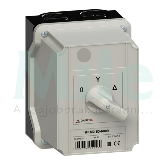 Terhelés csillag-delta kapcsoló 3P 63A tokozott KKM2-63-6009 Ganz KK ...