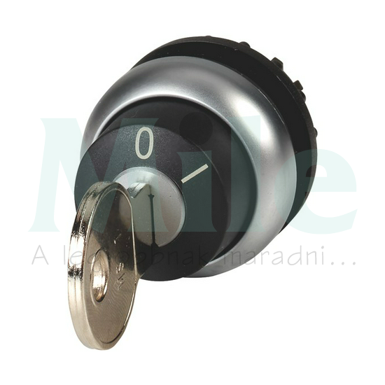 Választókapcsoló fej műanyag d22 kulcsos 2-állású reteszelt fekete ...