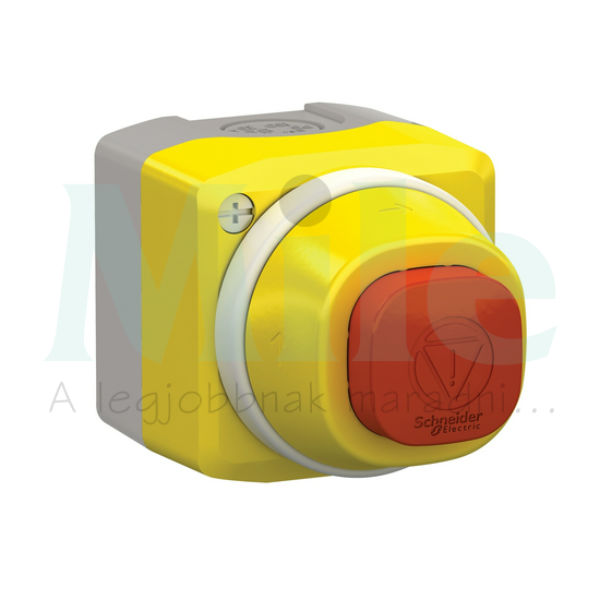 Vészgomba-nyomó komplett tokozott d22 jelzőfény 1ny 2z süllyesztett ...